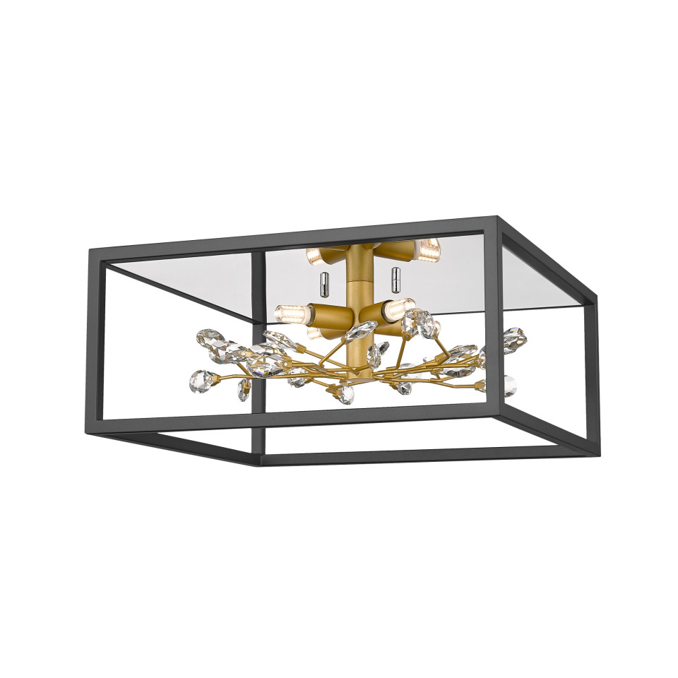 Zuma Line C0578-04A-B5TF SPRING LAMPA SUFITOWA CZARNO-ZŁOTA/BLACK-GOLD